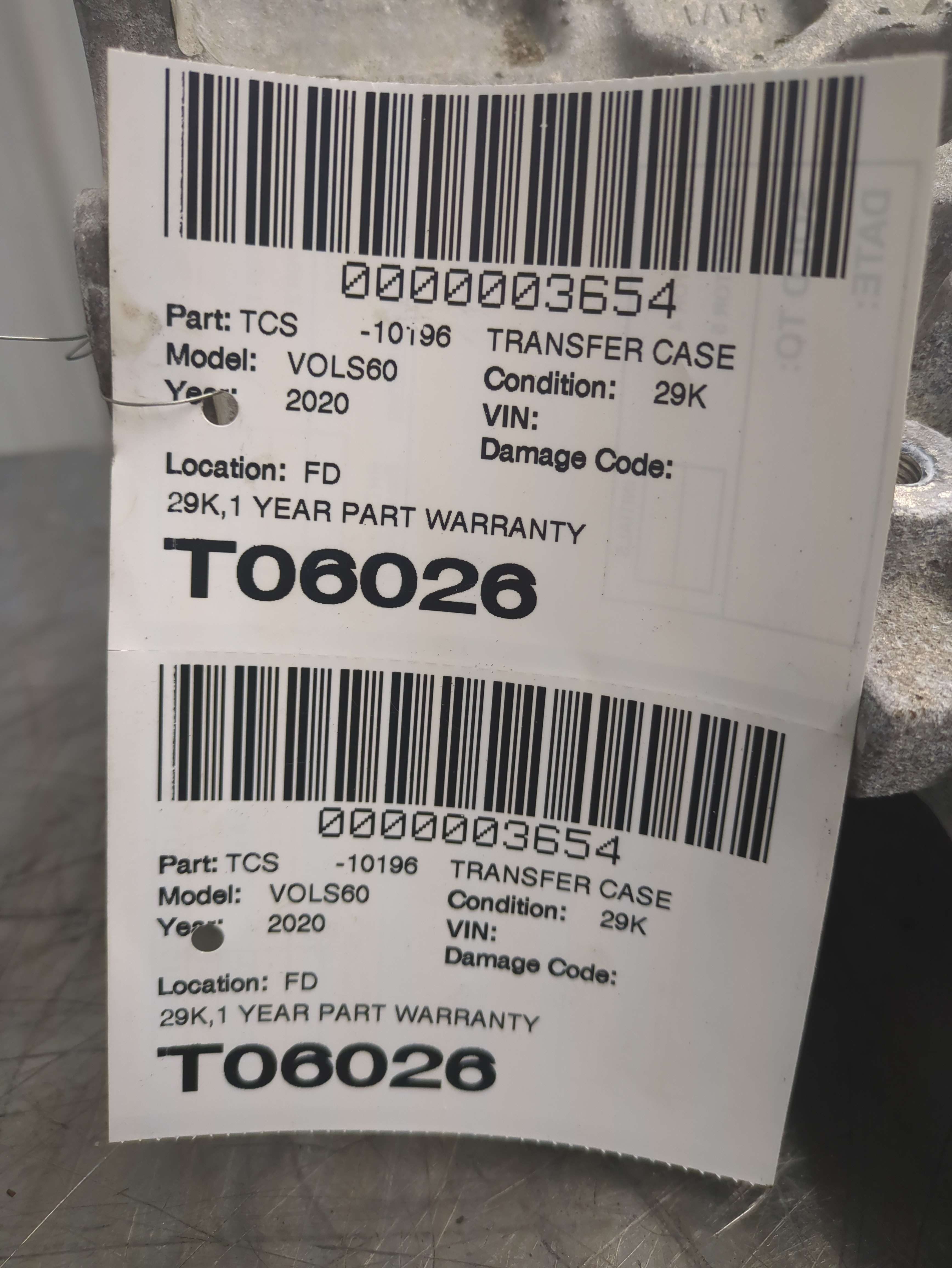Transfer Case VOLVO S60 2020 - NW533378 – Tom's Foreign Auto Parts